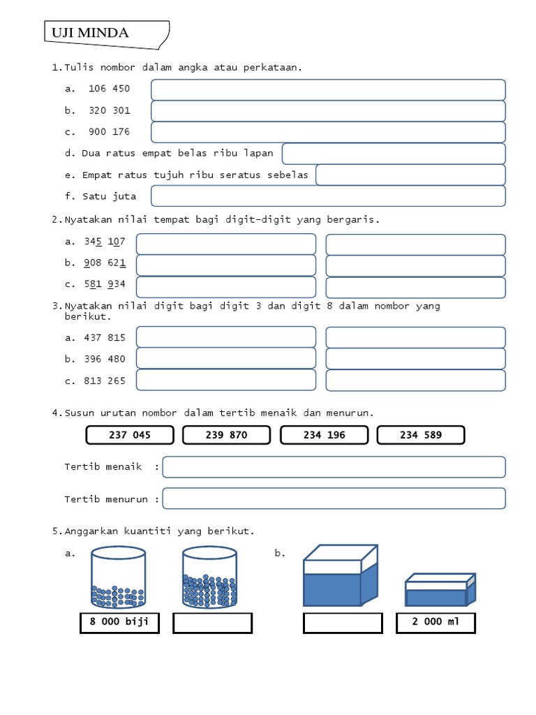 Latihan Matematik Tahun 5 | PDF