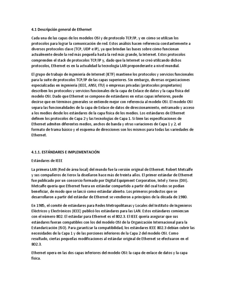 Ethernet | PDF | Ethernet | Protocolos de internet