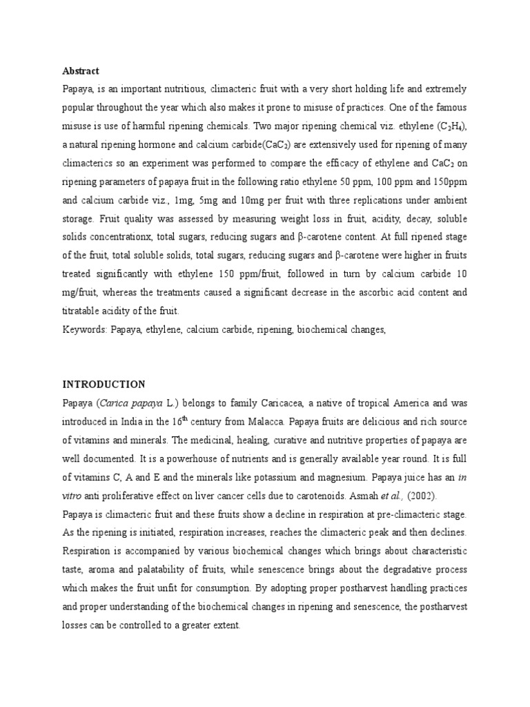 Papaya - Blinded Manuscript | PDF | Chemistry | Nature