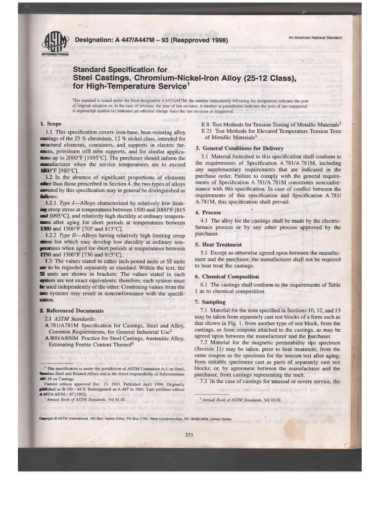 Astm A447 | PDF | Welding | Construction