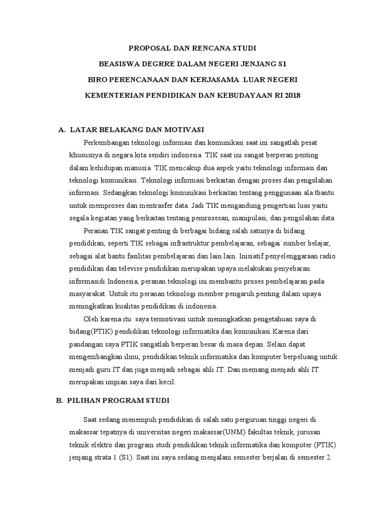 Proposal Dan Rencana Studi | PDF