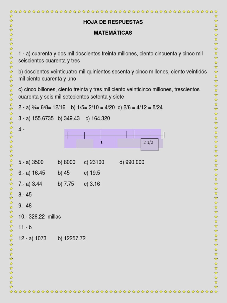 Hoja de Respuesta Evaluacion Intermedia Sexto de Primaria | PDF