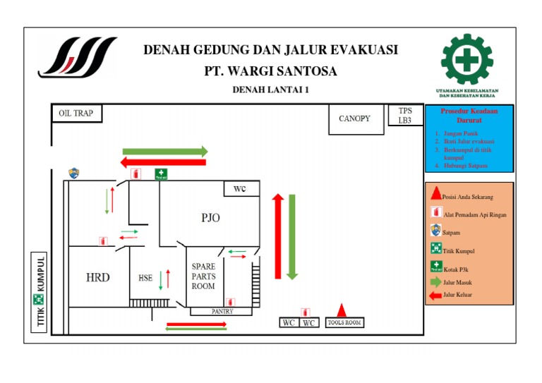 Denah Gedung dan Jalur Evakuasi tools room.docx