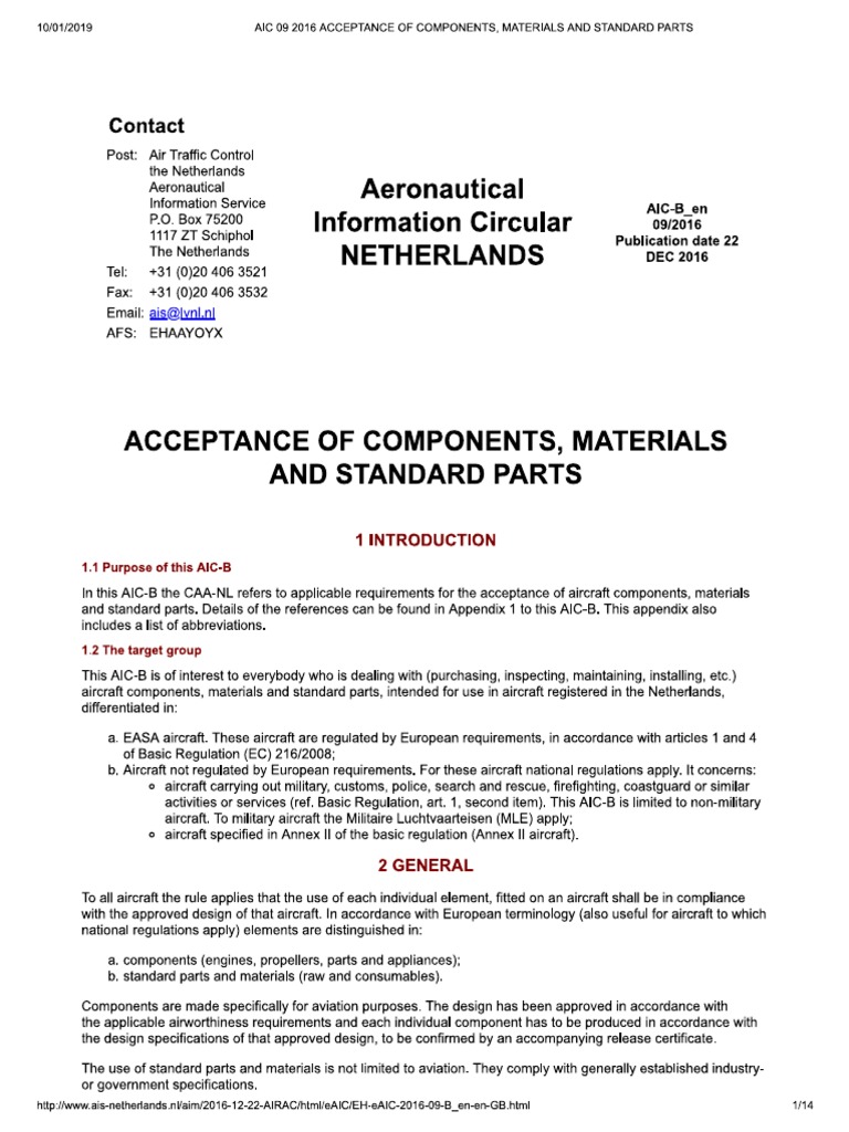 Acceptance of Parts Components and Materials | PDF