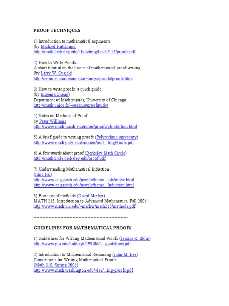 Proofs PDF | PDF | Mathematical Proof | Teaching Mathematics