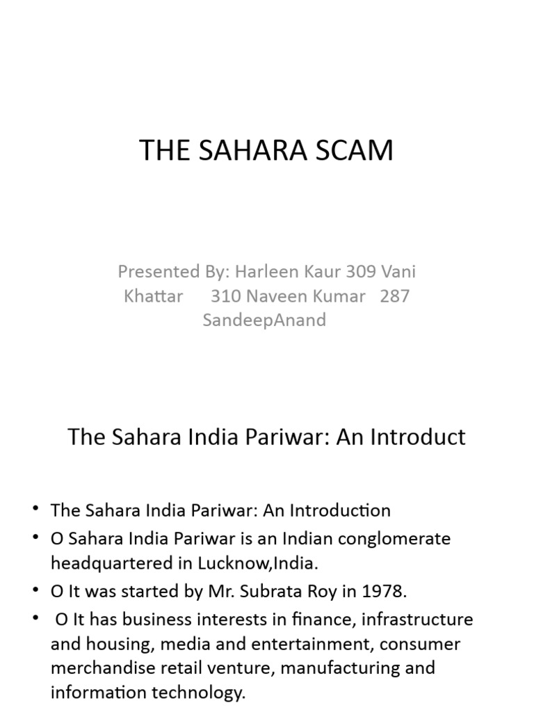 The Sahara Scam | PDF | Government