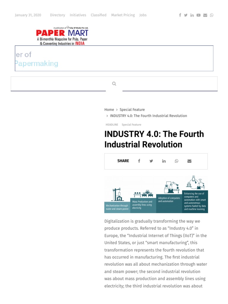 INDUSTRY 4.0 - The Fourth Industrial Revolution - Paper PDF | PDF