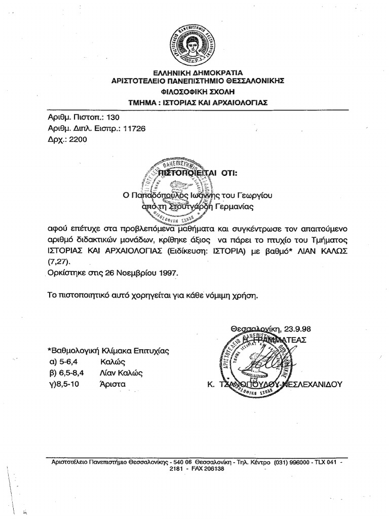Αντίγραφο Πτυχίου PDF | PDF