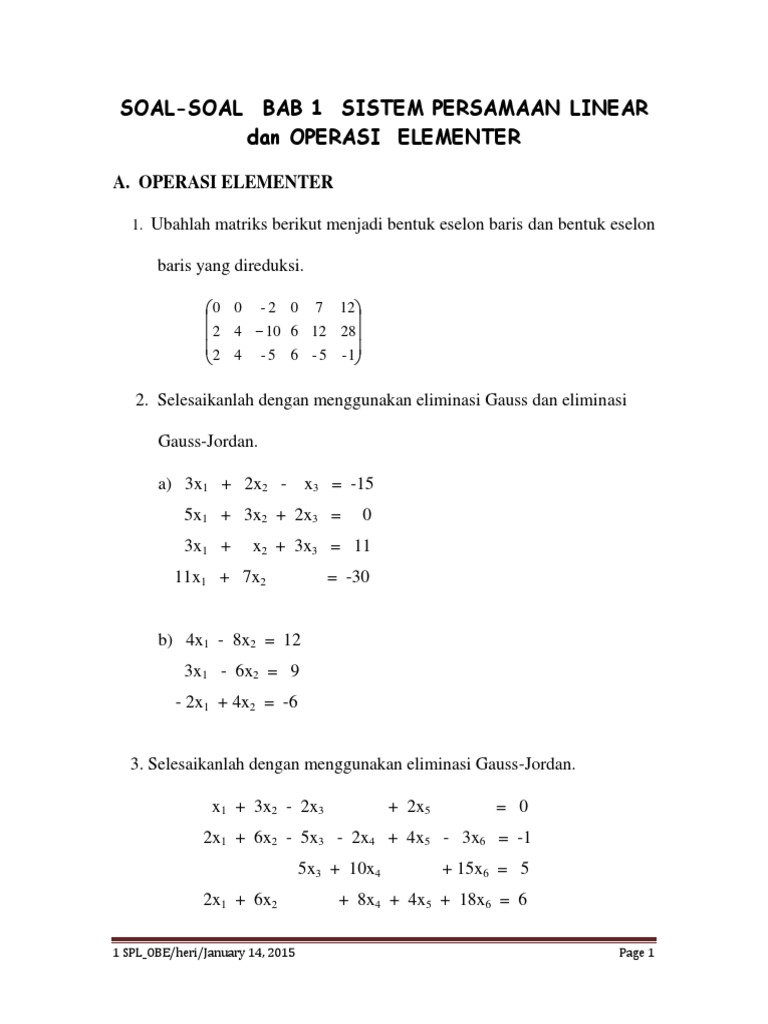 Latihan Soal SPL - Dan - OBE | PDF