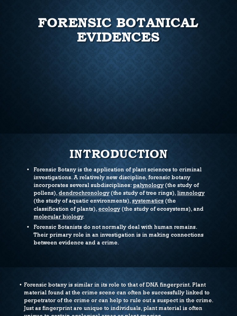 Botanical Evidences-2 | PDF | Botany | Crime Scene