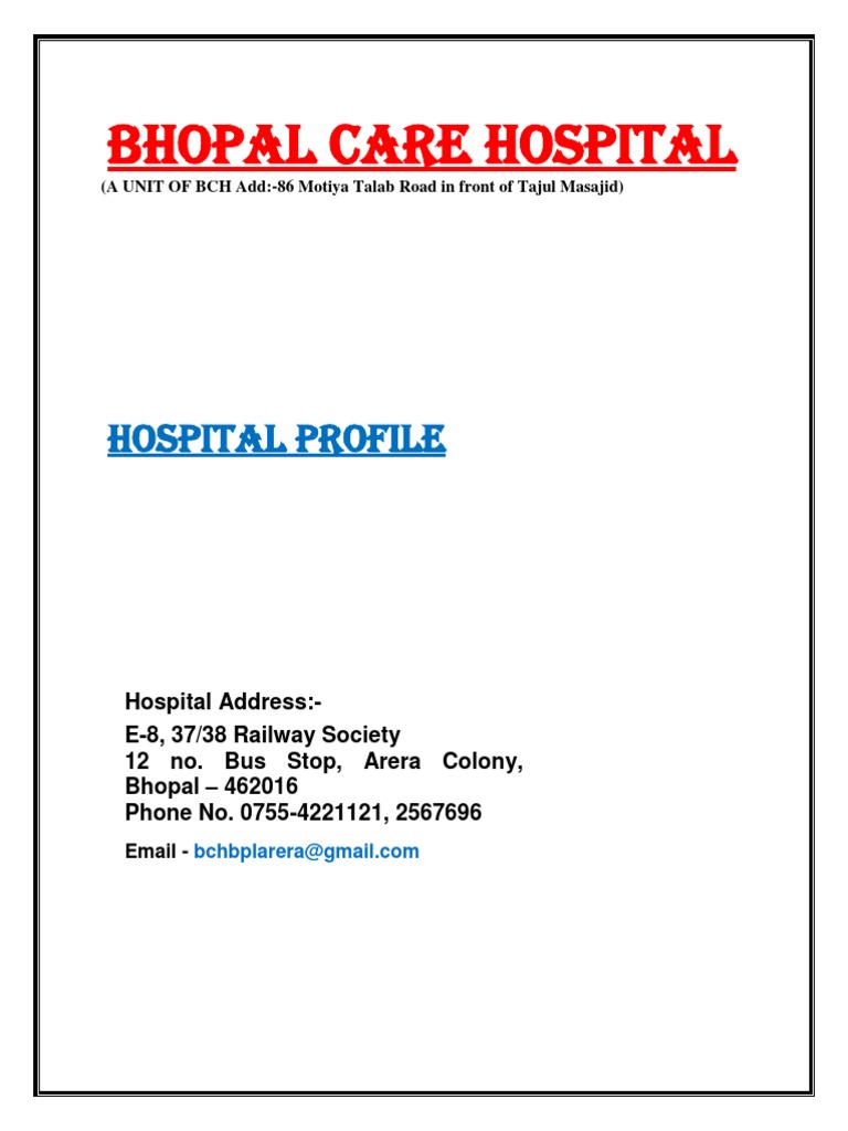 Bhopal Care Hospital Profile | PDF | Artificial Cardiac Pacemaker ...