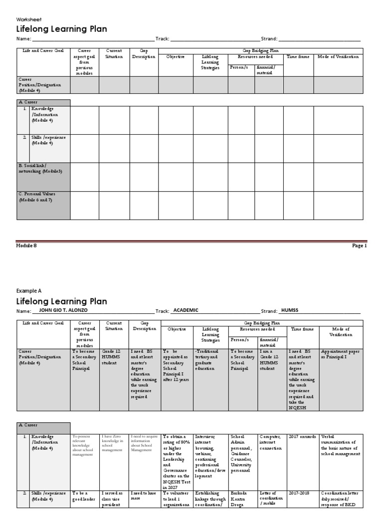 Lifelong Learning Plan | PDF