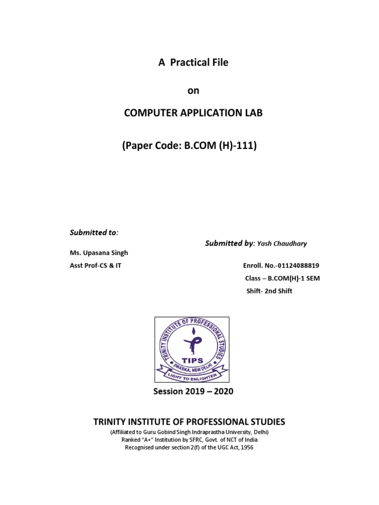 Front Page Practical File | PDF