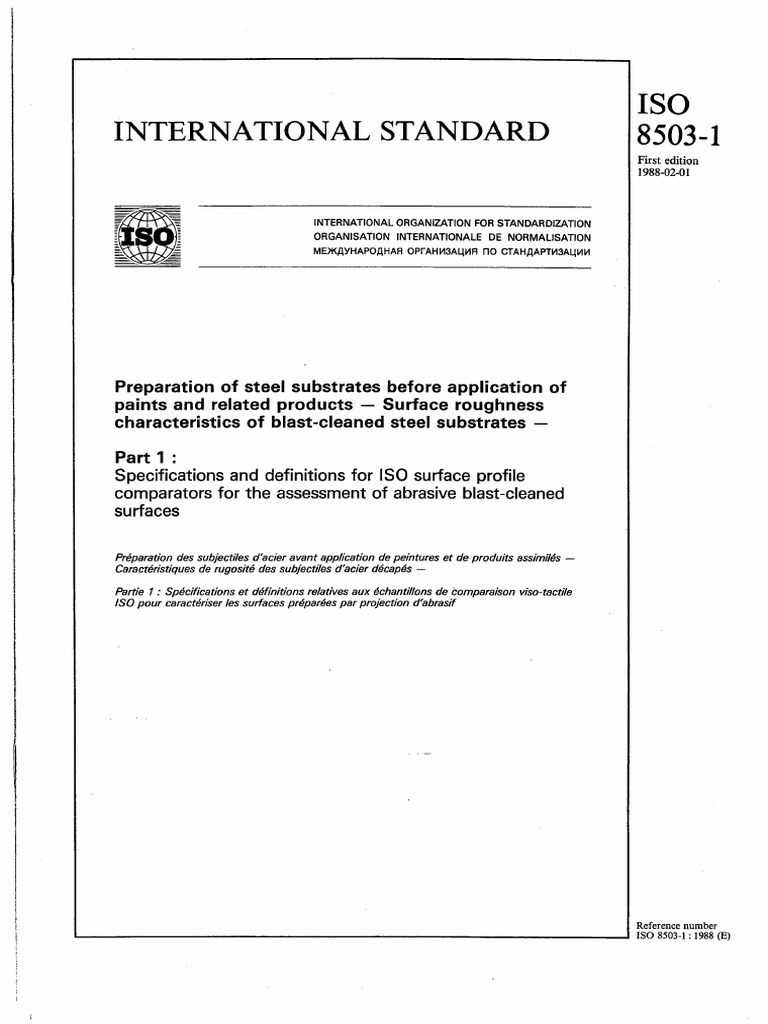 ISO 8503-1 (Surface Profile) PDF | PDF