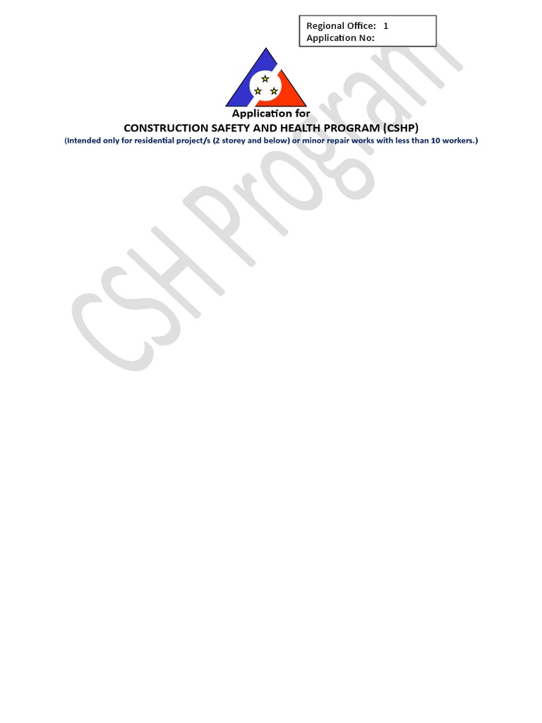 C1 Simplified CSHP Application Form | PDF