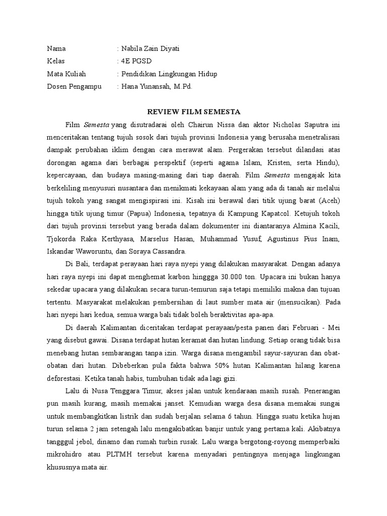 Review Film Semesta | PDF | Ilmu Sosial