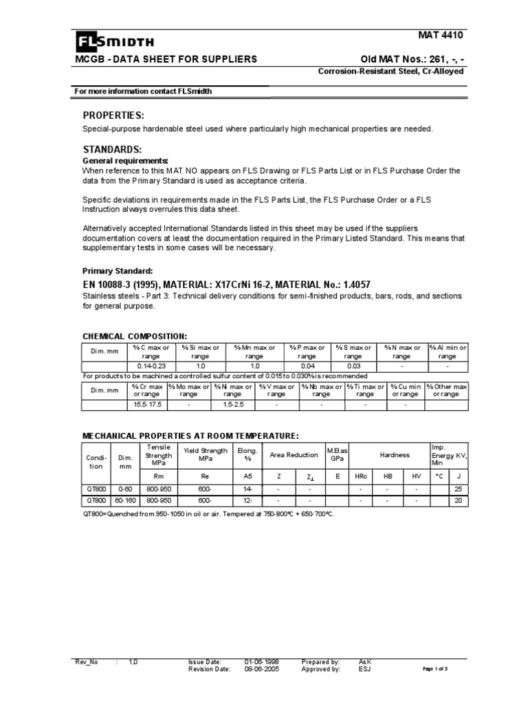 Material 1.4057 PDF | PDF