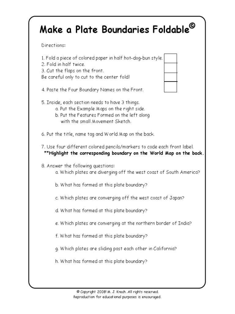 Plate Boundary Foldable | PDF