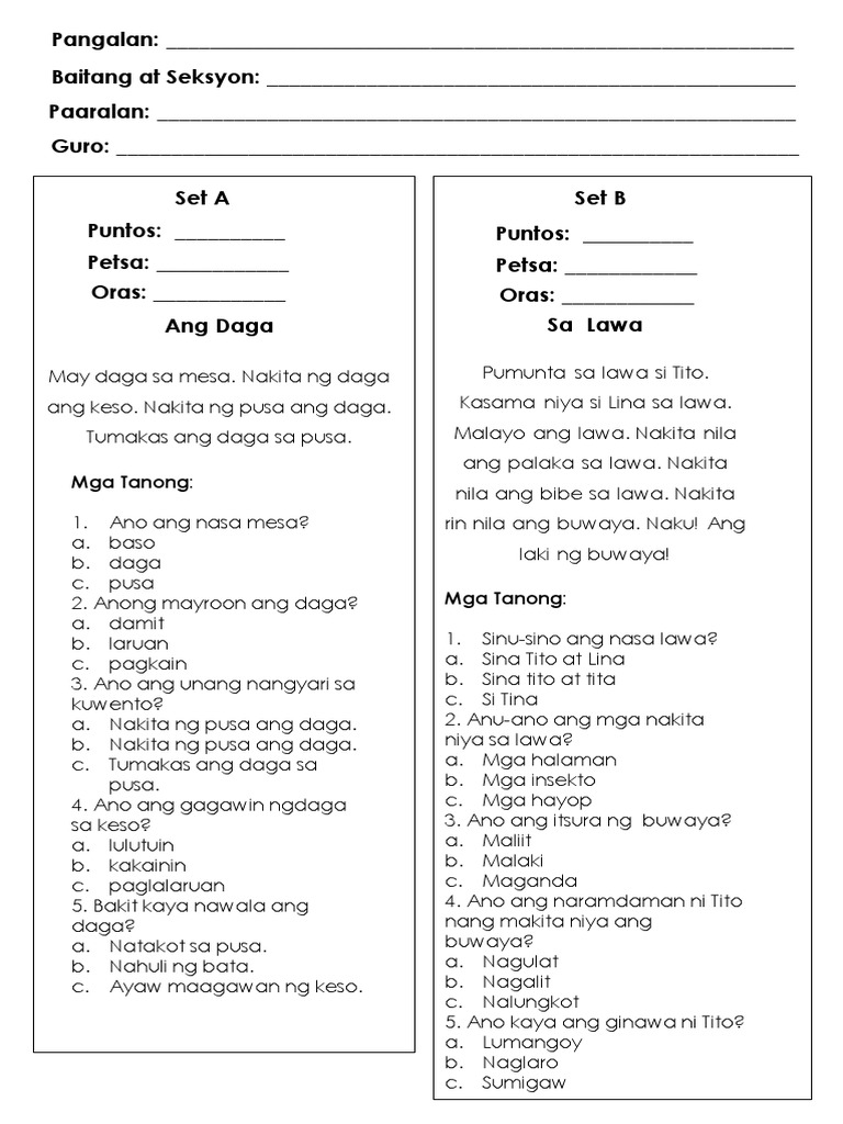 Phil Iri Filipino Edited | PDF