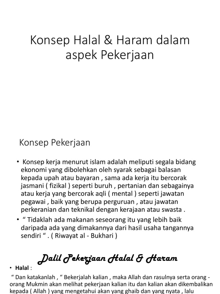 Konsep Halal Pekerjaan | PDF | Agama & Spiritualitas