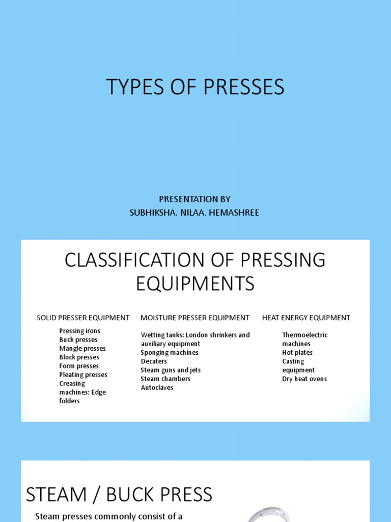 Types of Presses | PDF