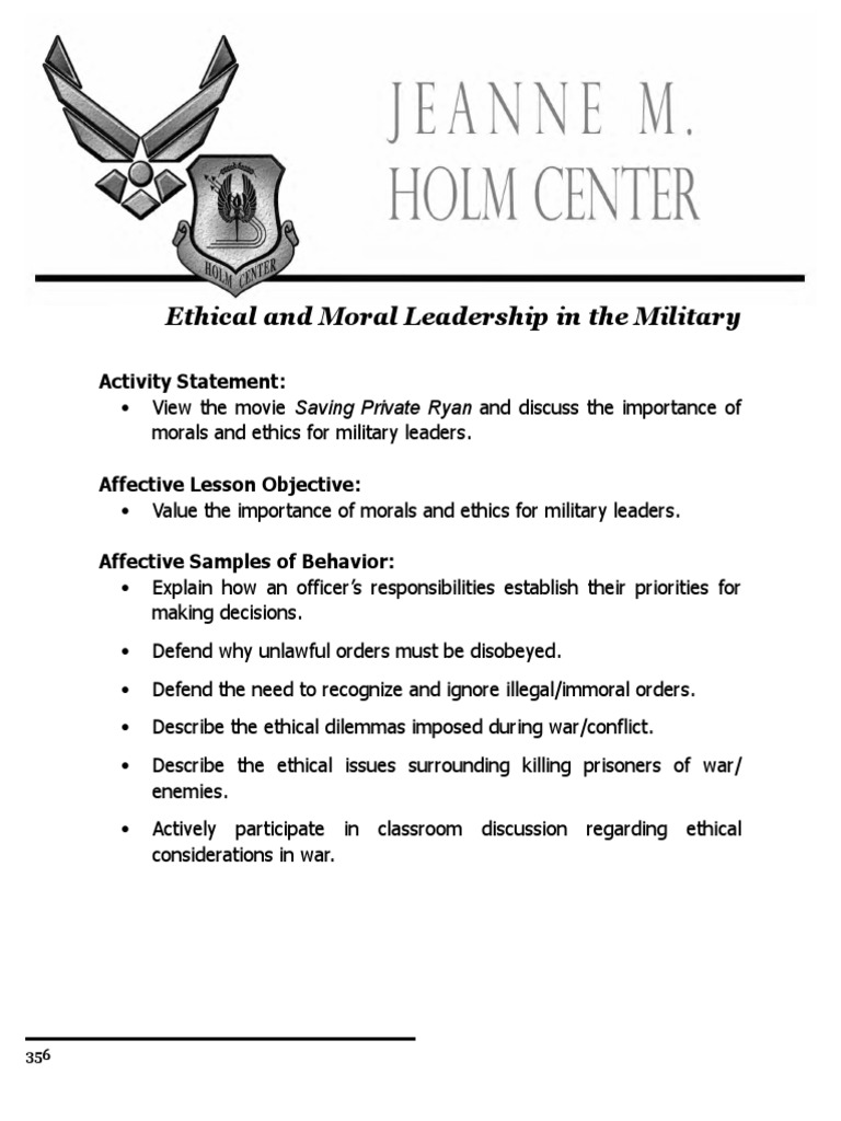 Military Ethics and Leadership Insights | PDF | Career & Growth ...