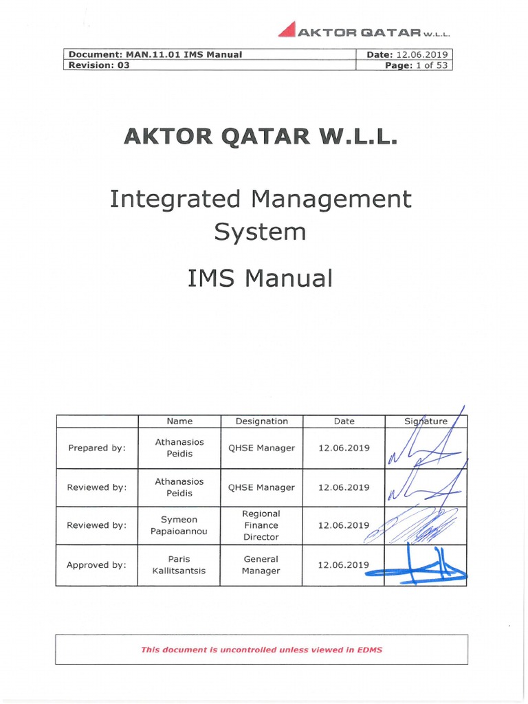 IMS Manual Revision 03 Overview | PDF | Finance & Money Management