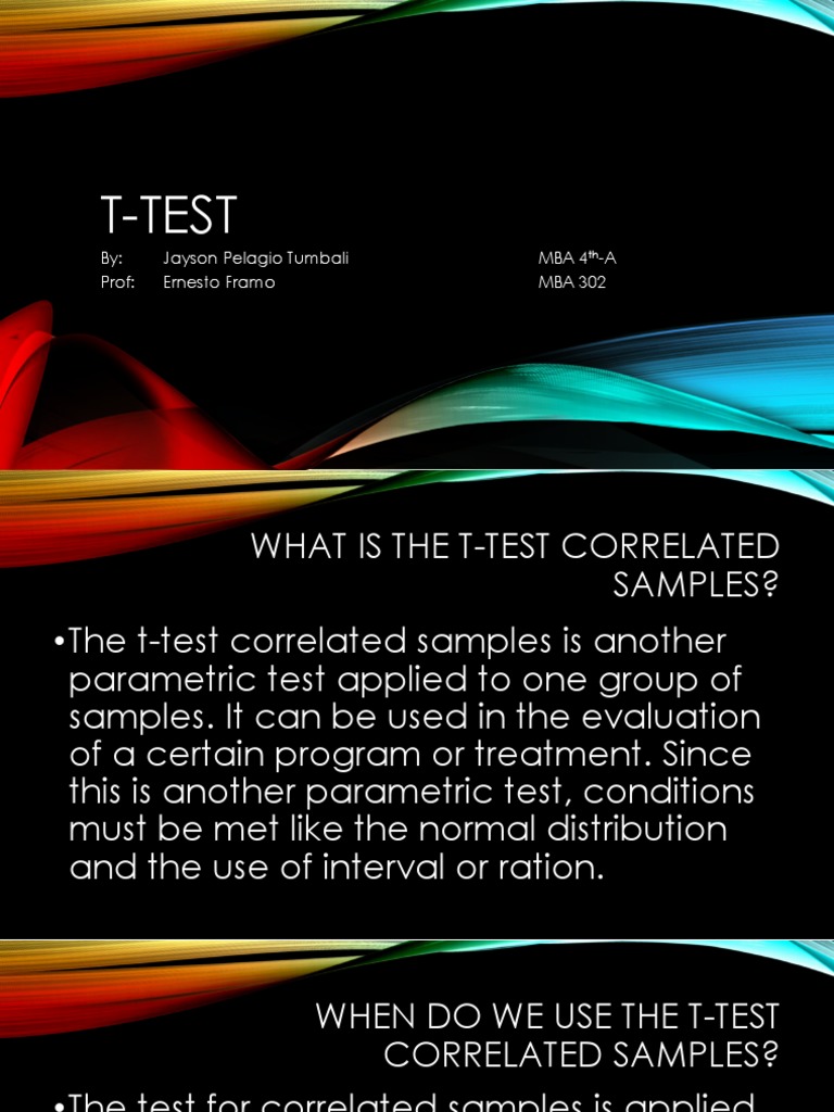 2 - T-Test For Correlated Samples | PDF