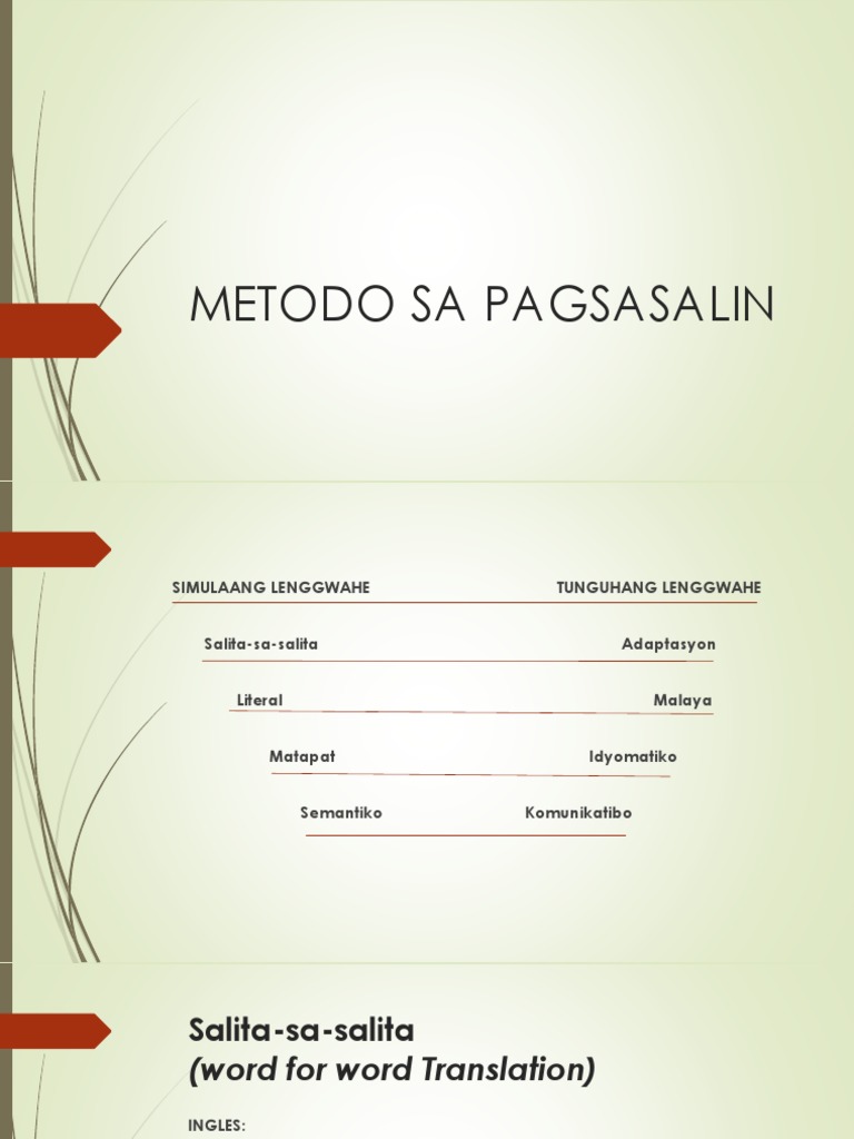 05 Metodo NG Pagsasalin | PDF