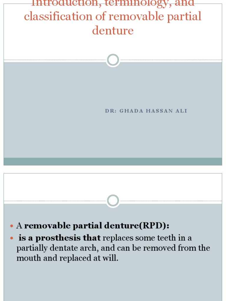 Overview of Removable Partial Dentures | PDF