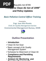 RA 8749 - PhilippineCleanAirAct - Engr. CARAMOAN - 092022 - Revised | PDF