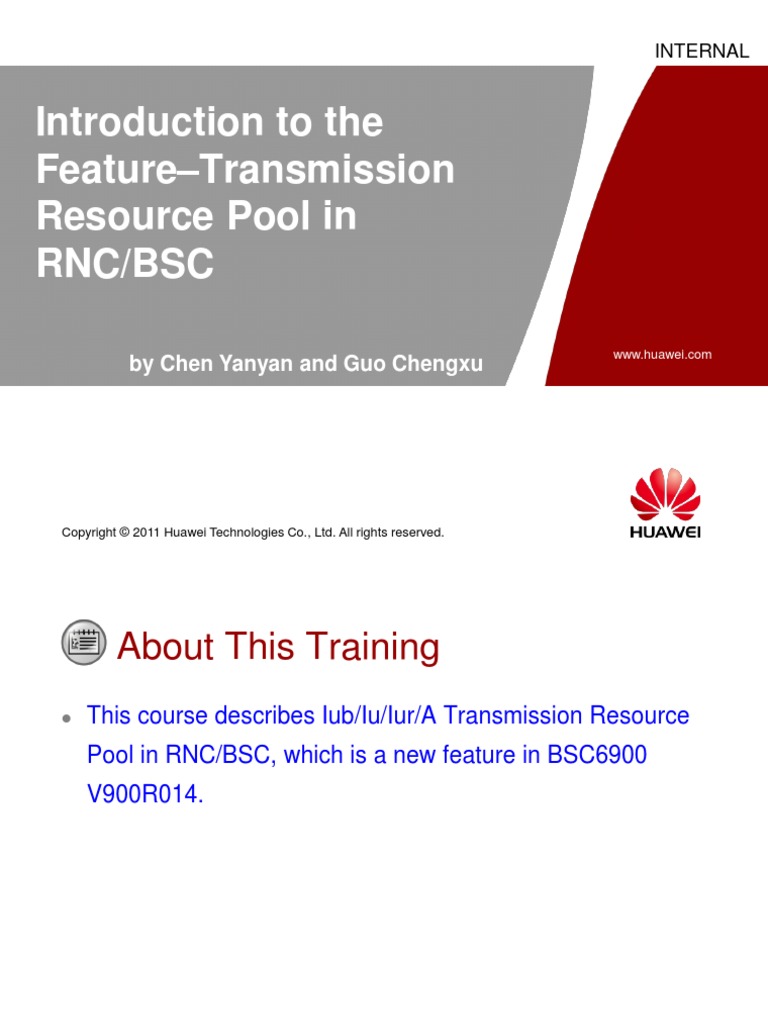 Introduction To The BSC6900 V900R014 Feature Transmission Resource Pool in RNC BSC | PDF