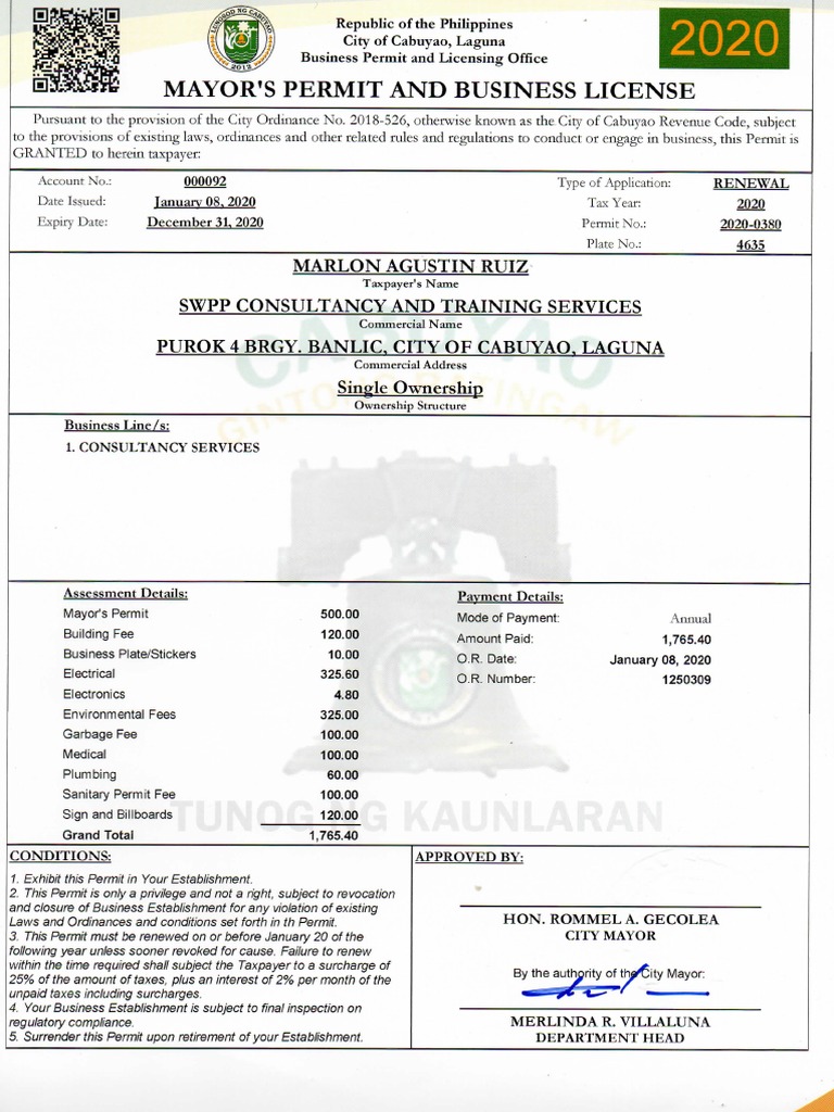 Mayor's Permit 2020 PDF | PDF