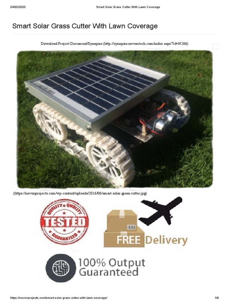 Smart Solar Grass Cutter With Lawn Coverage | PDF