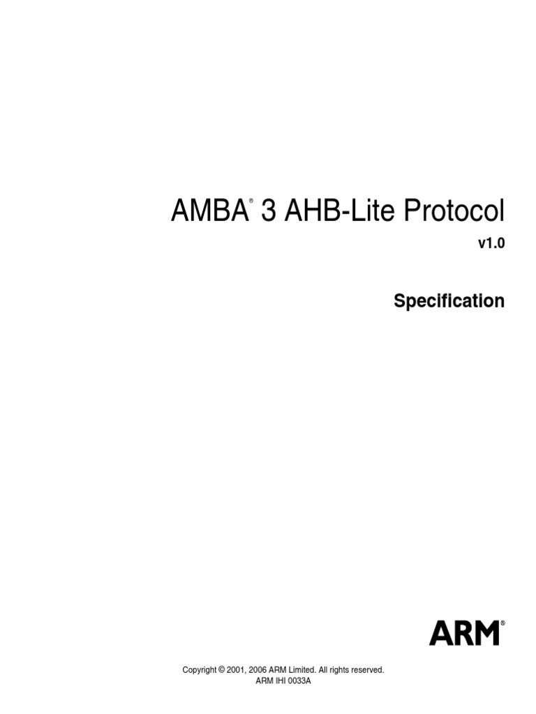 ARM IHI0033A AMBA AHB-Lite SPEC PDF | PDF | License | Arm Architecture