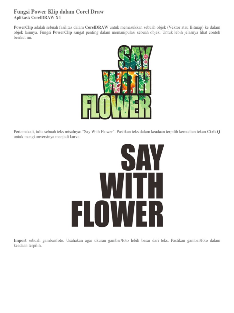Fungsi Power Klip Dalam Corel Draw | PDF