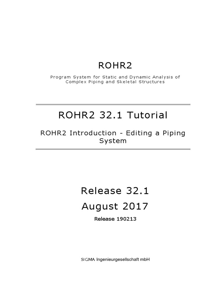 ROHR2 Tutorial e | PDF | Technology & Engineering
