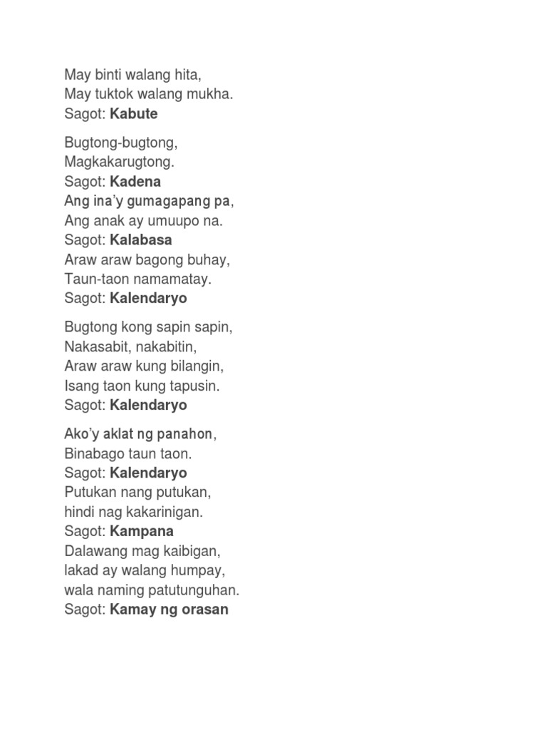 Bugtong | PDF