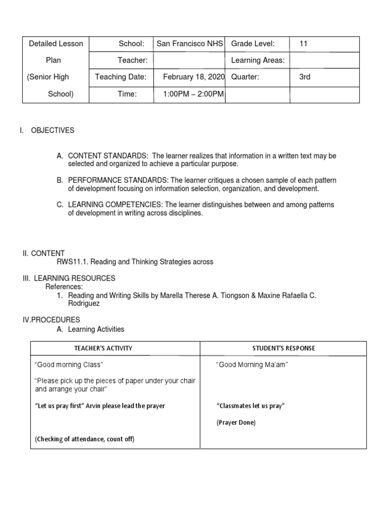 Lesson Plan - Comparison & Contrast | PDF