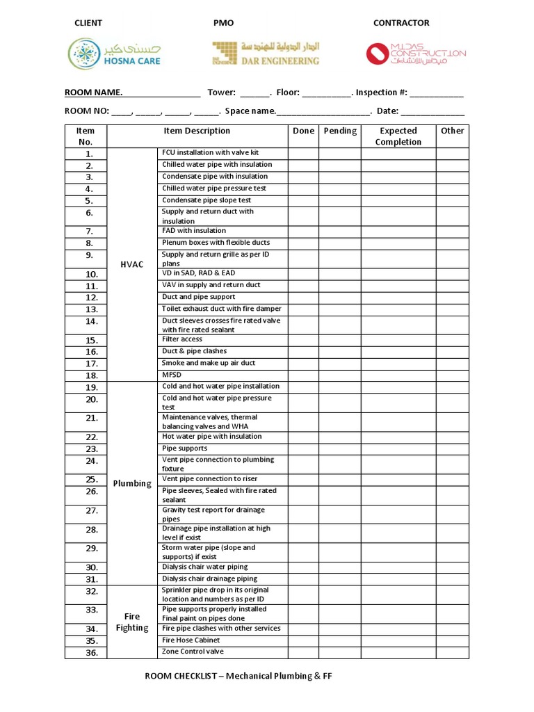 Checklist Mechanical | PDF