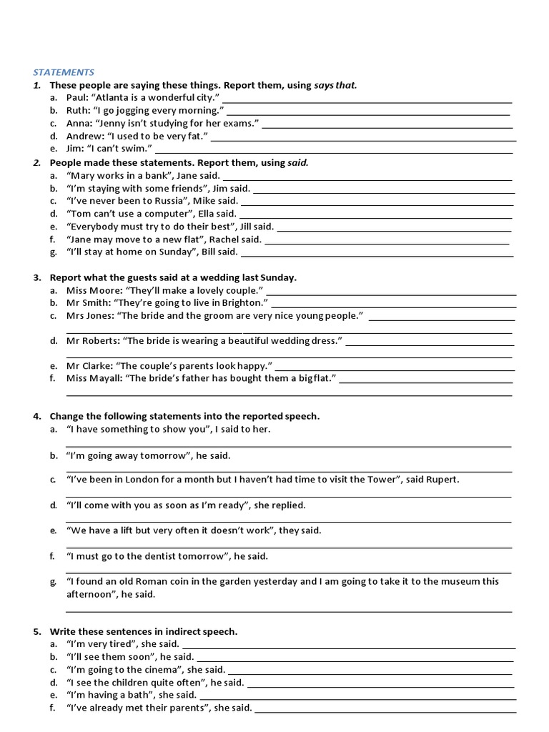Reported Speech | PDF