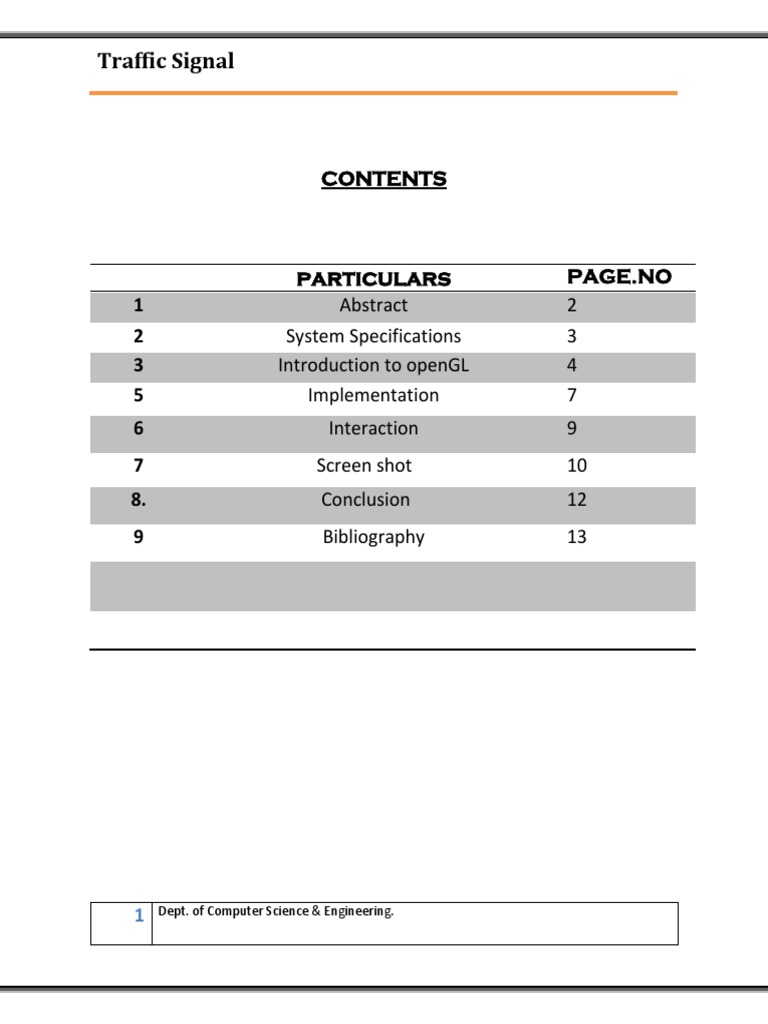 Traffic Signal CG Mini Project Using OpenGL Report | PDF