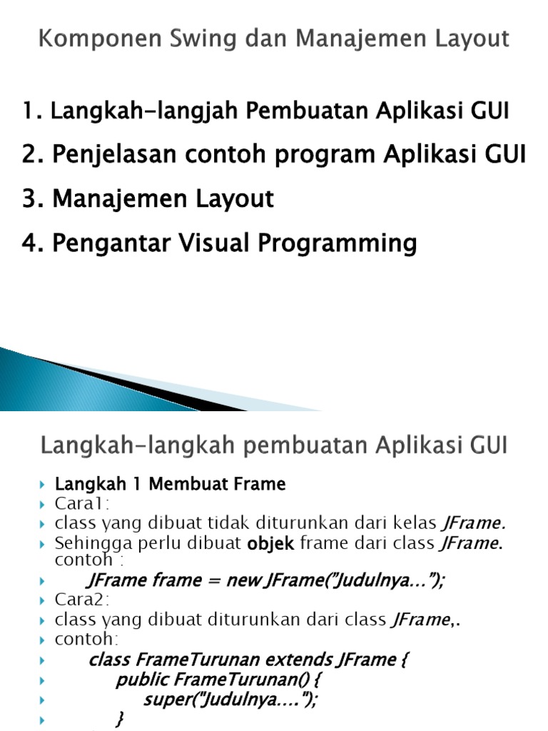 Komponen Swing Dan Manajemen Layout | PDF