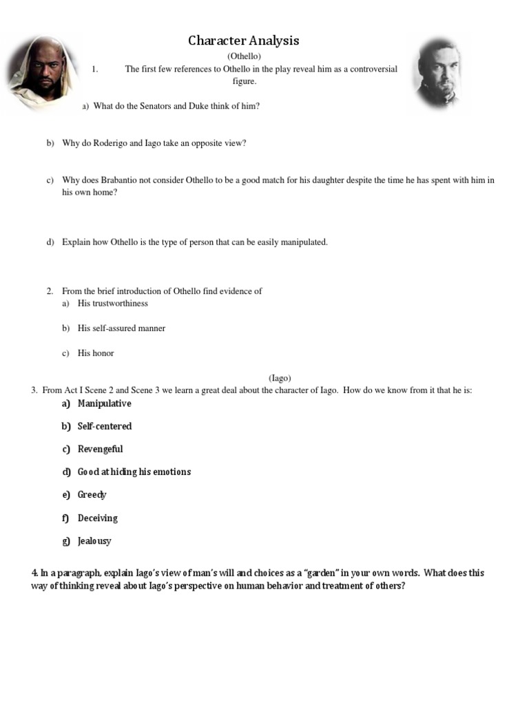 Character Analysis - Act II | PDF | Games & Activities | General Fiction
