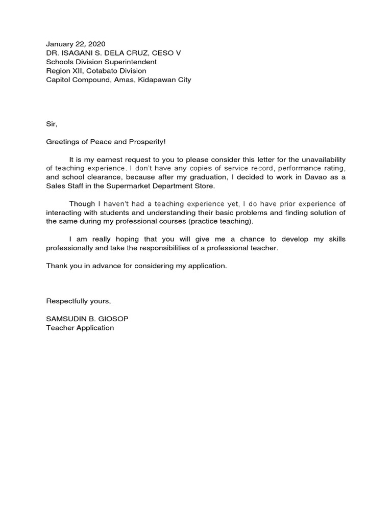 Justification Letter | PDF