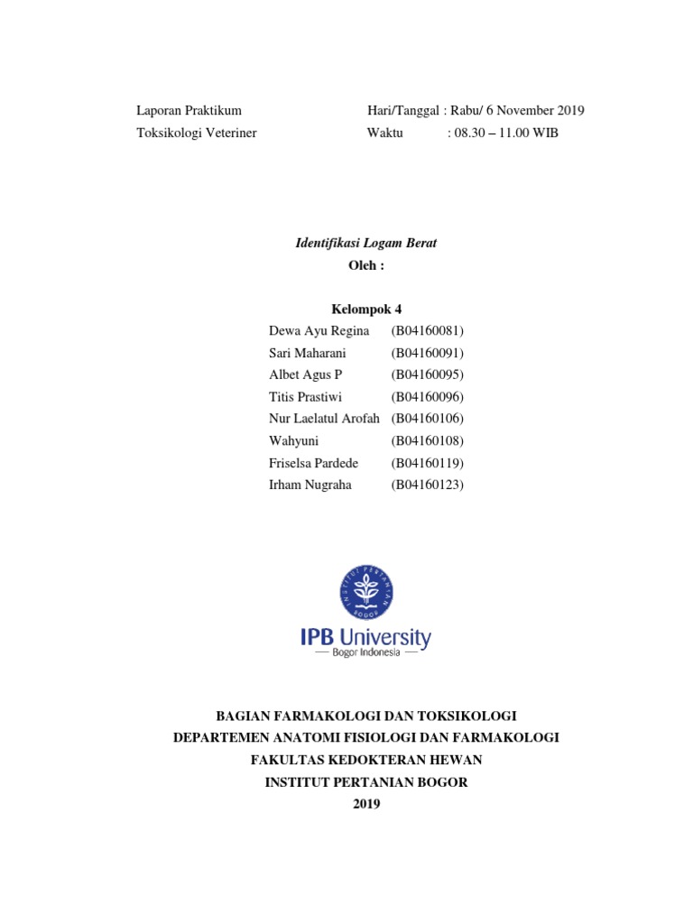 Laporan Identifikasi Logam Berat | PDF