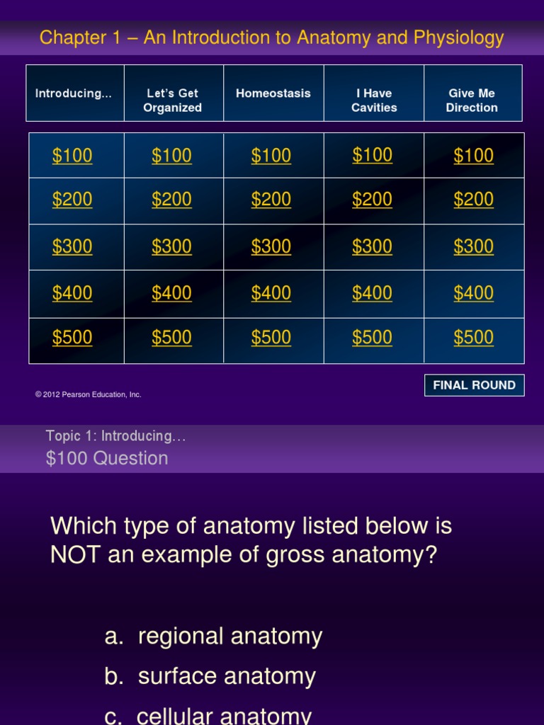 Chapter 1 Anatomy and Physiology Quiz | PDF