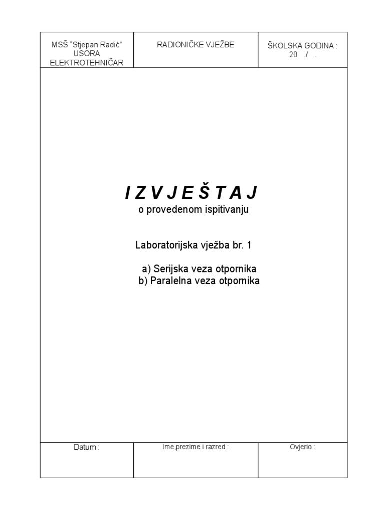 Lab Vjezba 1 Priprema | PDF