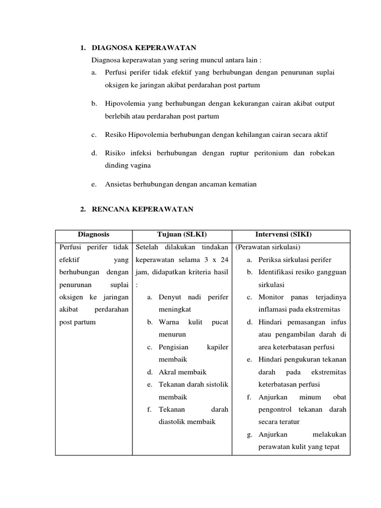 Diagnosa Dan Intervensi HPP | PDF