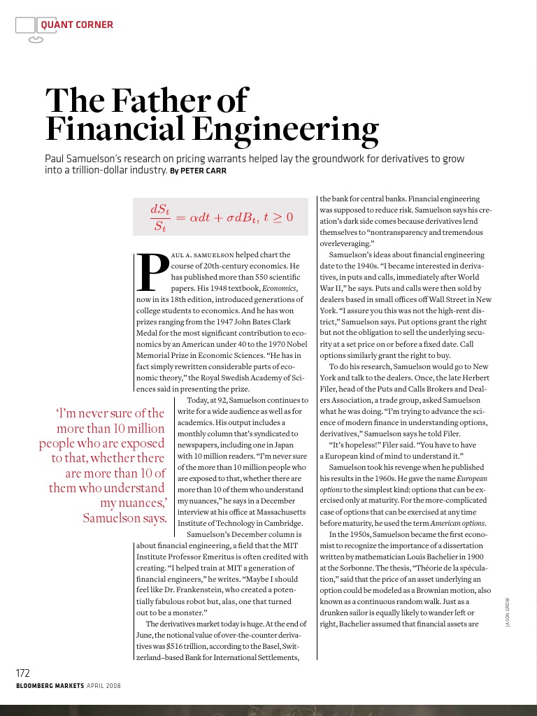 The Father of Financial Engineer | PDF | Option (Finance) | Futures ...
